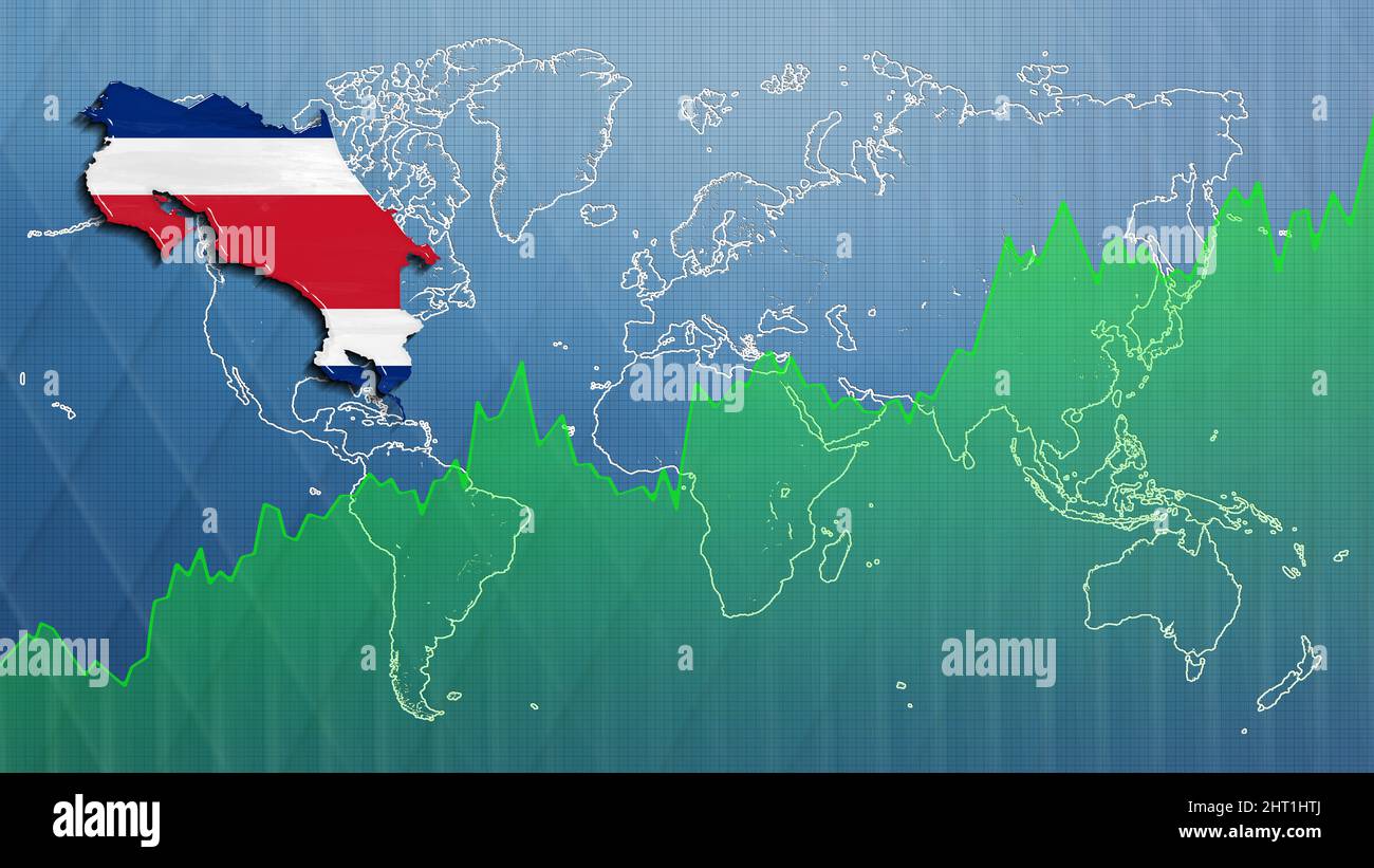 Map of Costa Rica, financial success, economy growth Stock Photo - Alamy