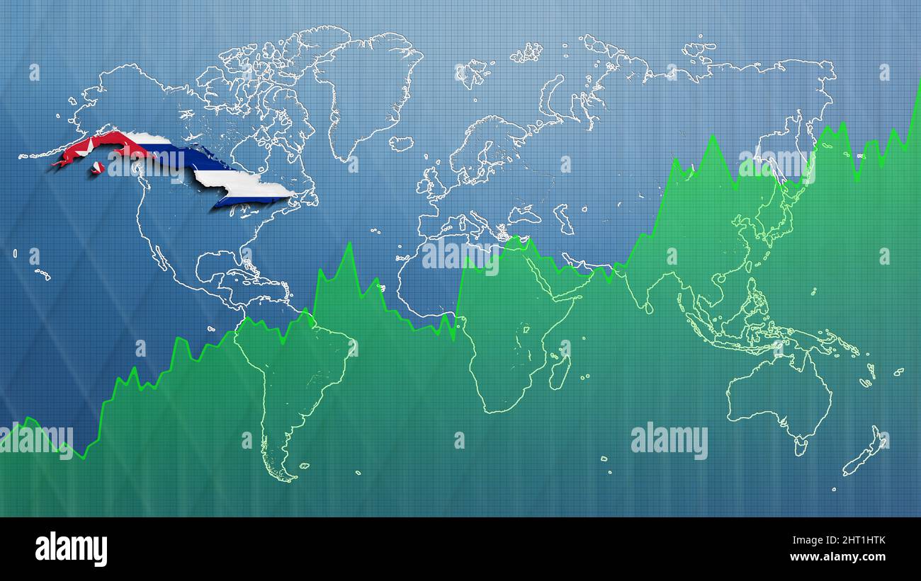 Map of Cuba, financial success, economy growth Stock Photo - Alamy