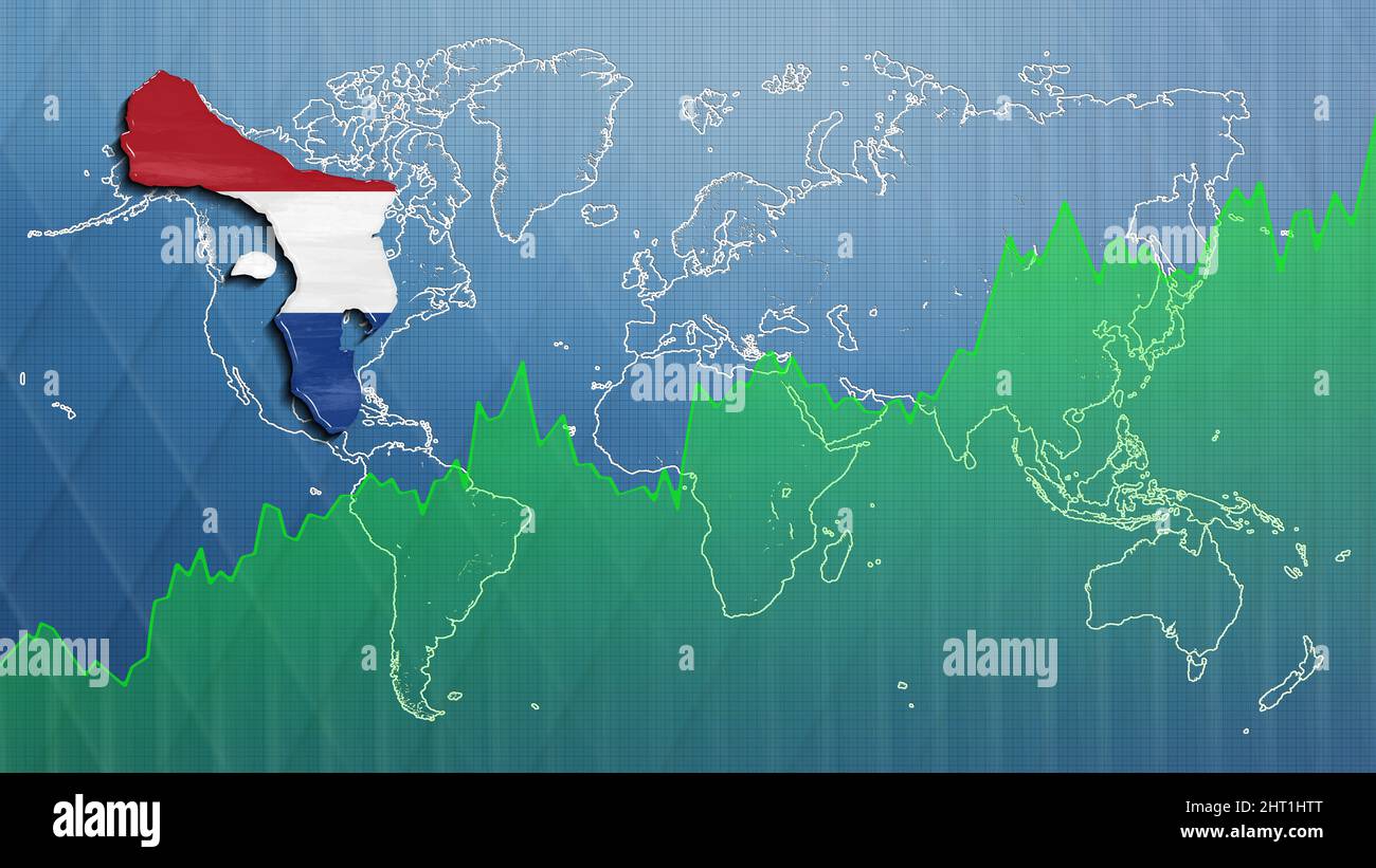 Map of Caribbean Netherlands, financial success, economy growth Stock ...