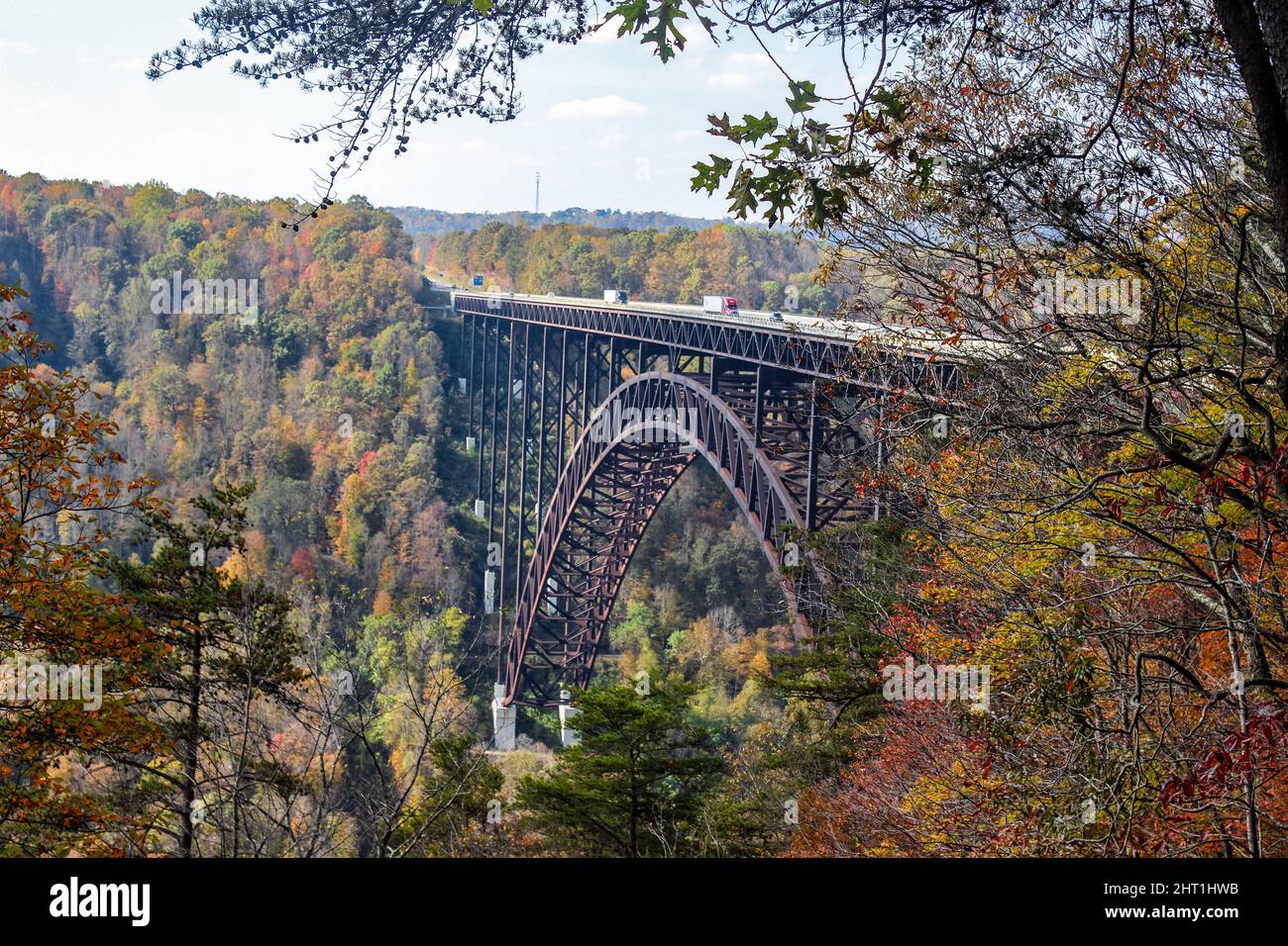 Pretty arched bridge landscape taking during a road trip Stock Photo ...