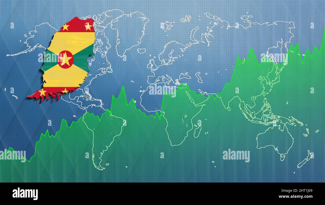 Map of Grenada, financial success, economy growth Stock Photo - Alamy