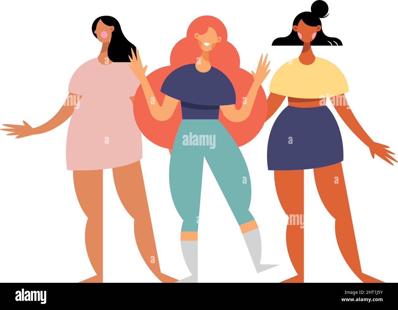 cute female friends together isolated icon Stock Vector Image & Art - Alamy
