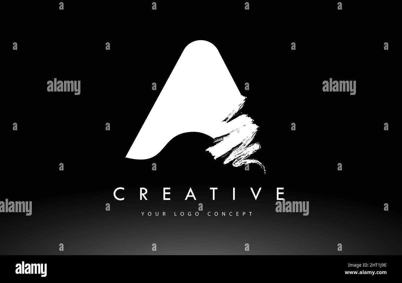 White A Brushed Letter Logo. Brush Letters design with Artistic Brush ...