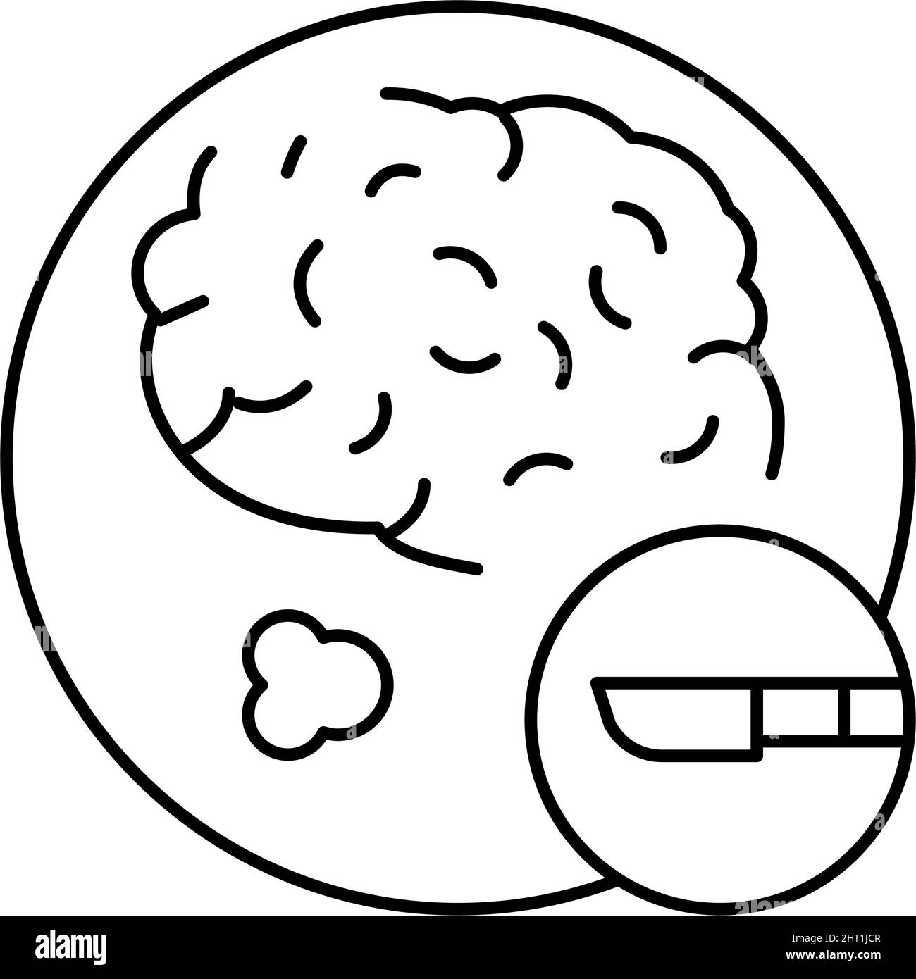 surgical operation brain stroke treatment line icon vector illustration ...
