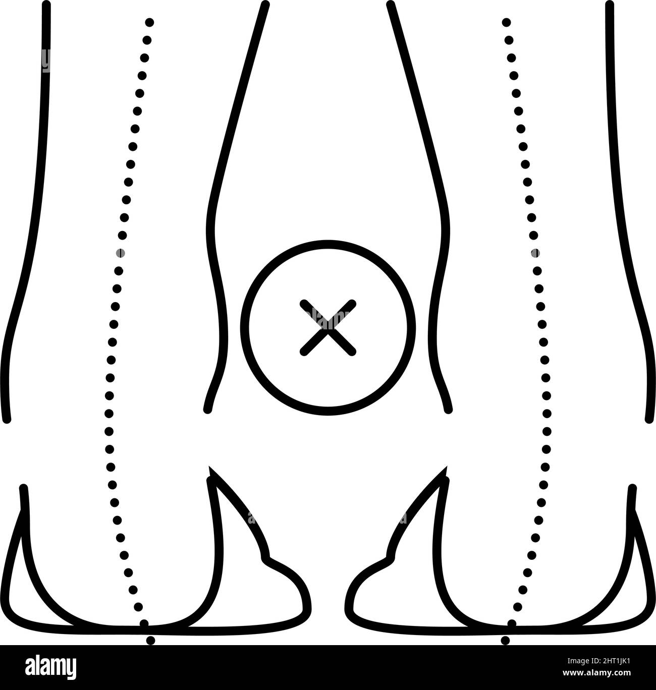 outward curvature of legs line icon vector illustration Stock Vector ...