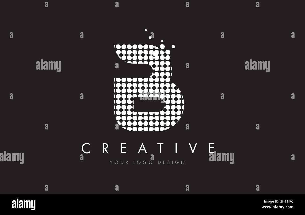 B Dots Letter Logo Design with White Bubble Circles and Swoosh Stock ...