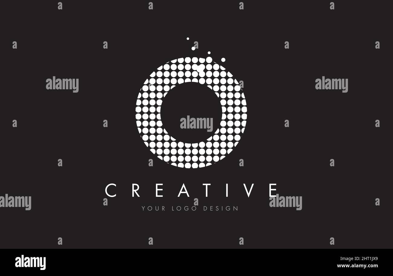 O Dots Letter Logo Design with White Bubble Circles and Swoosh Stock ...