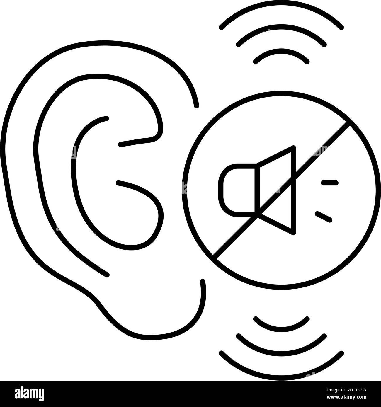 hearing loss line icon vector illustration Stock Vector Image & Art - Alamy