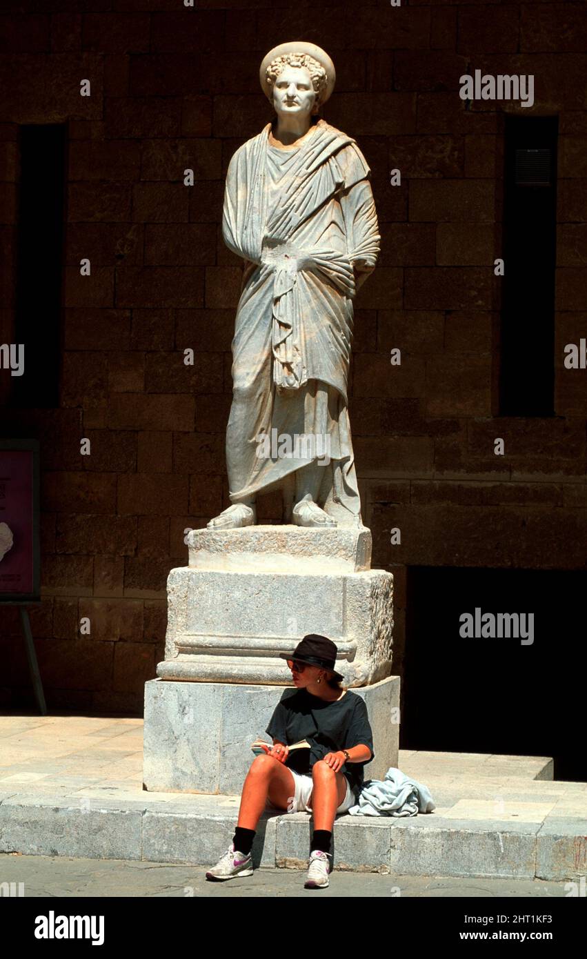Statue in Palace of the Grand Master of the Knights, Rhodos town ...