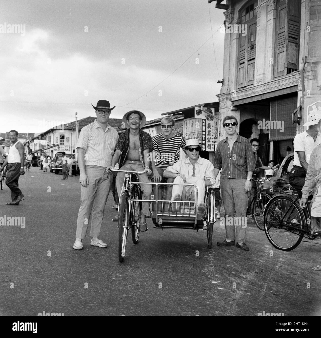 Manchester pop group Freddie and the Dreamers pictured in Singapore ...