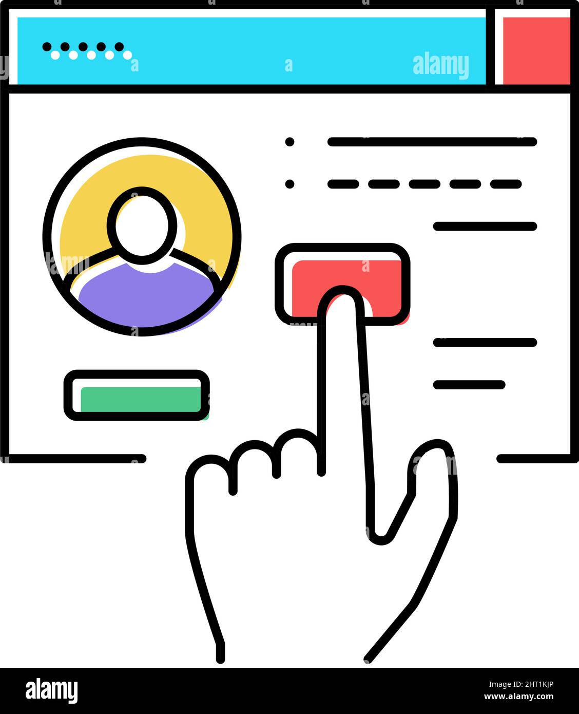 internet profile or blog subscription color icon vector illustration ...