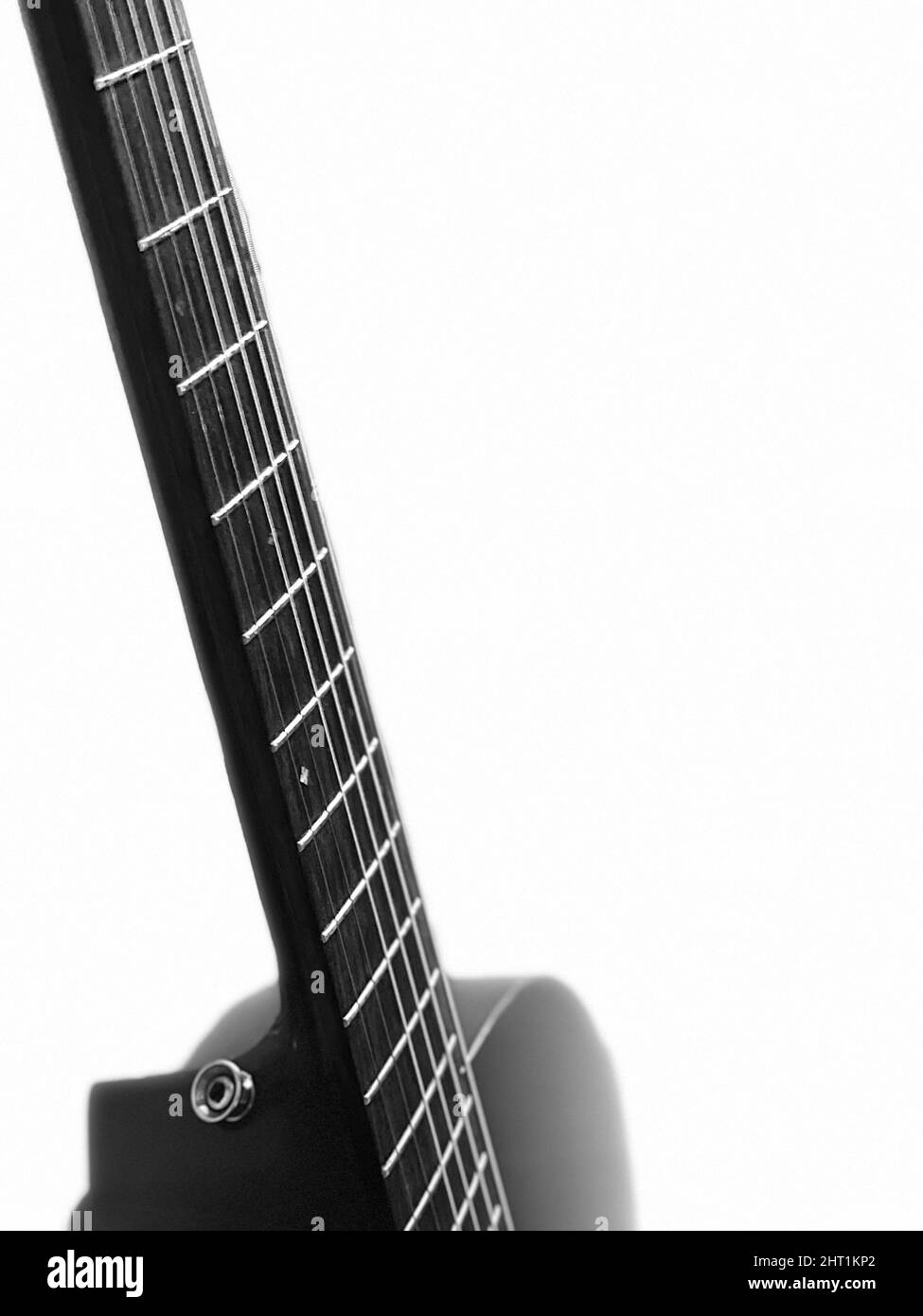 Vertical greyscale shot of a detail of an electric guitar Stock Photo ...