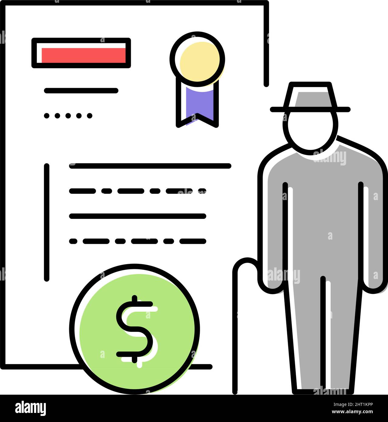 pension allowance color icon vector illustration Stock Vector Image ...
