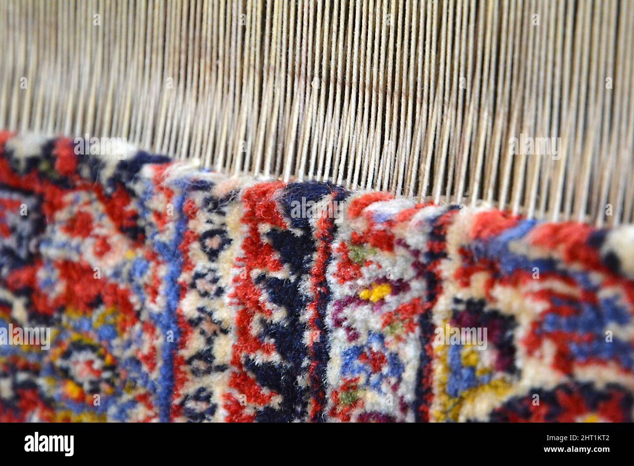 Erbil, Iraq - March 26, 2018: Handmade rug, colorful patterns, main ...