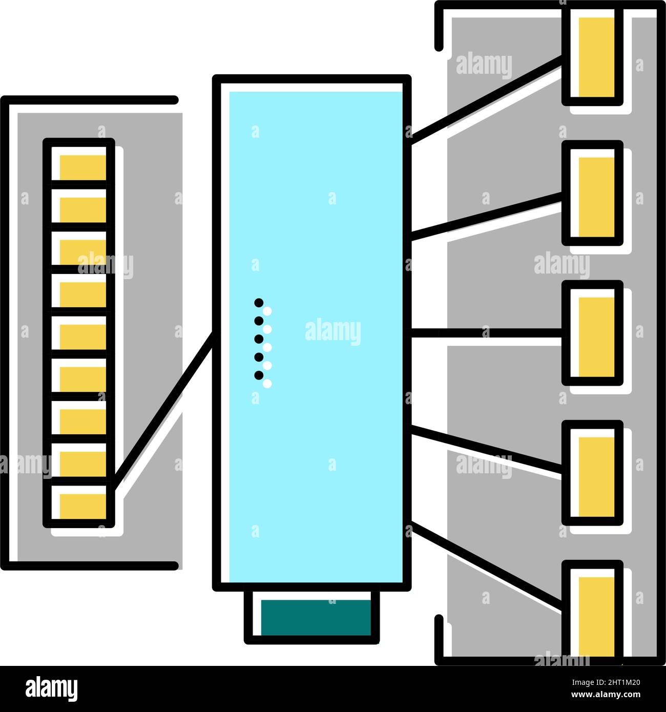 silk thread production industry machine color icon vector illustration ...