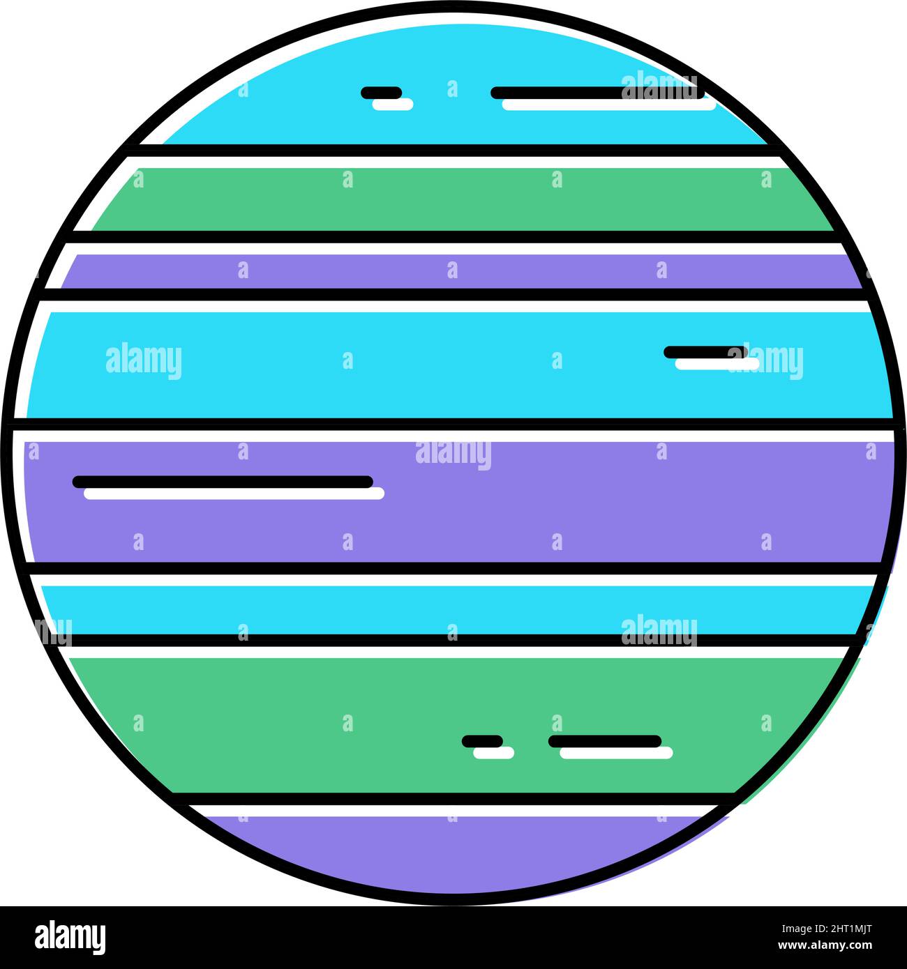 neptune planet color icon vector flat illustration Stock Vector Image ...