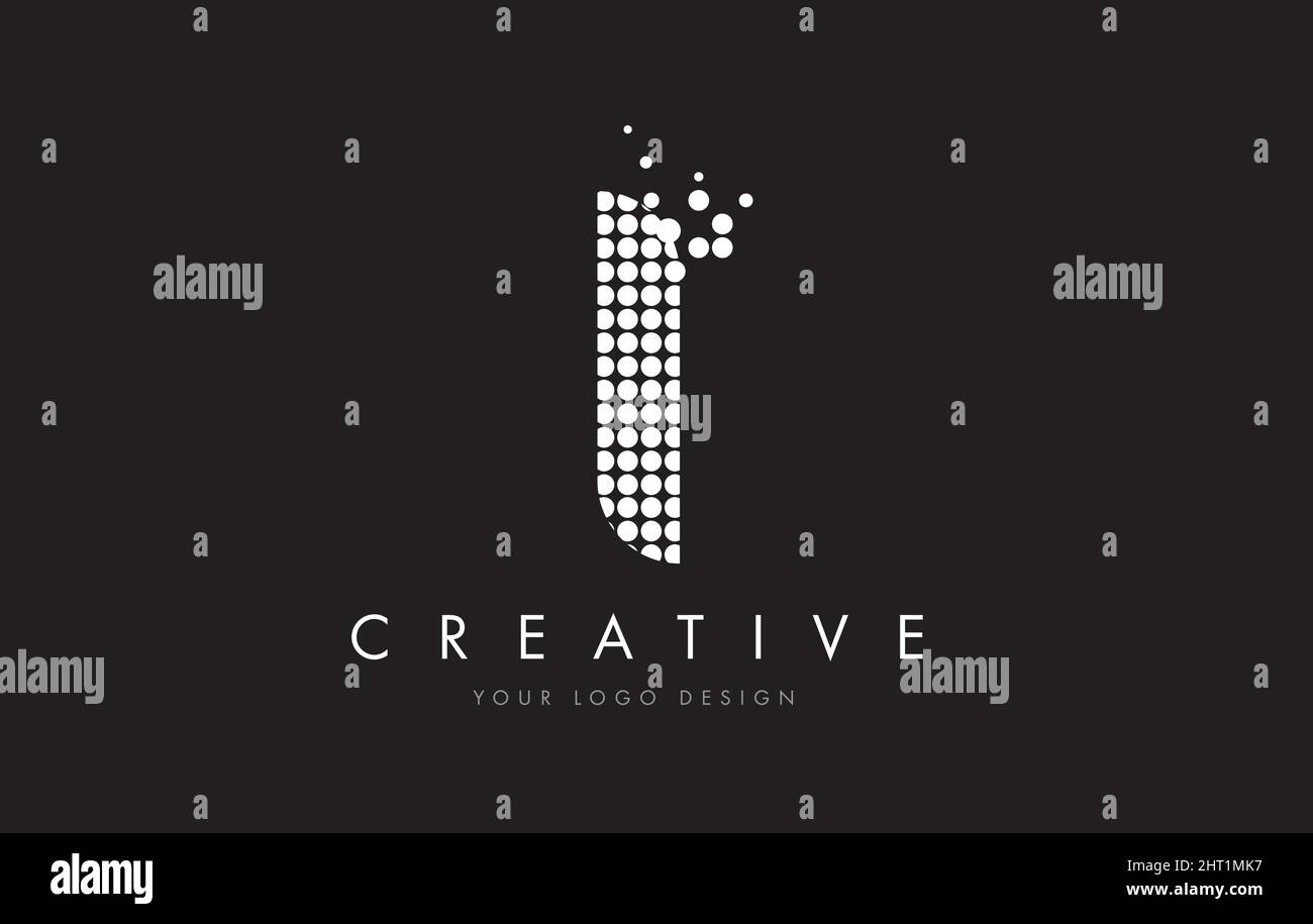 I Dots Letter Logo Design with White Bubble Circles and Swoosh Stock ...