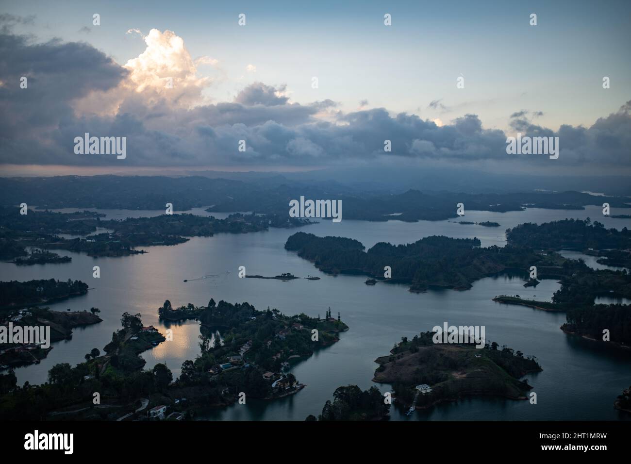 A view from the top of El Penon de Guatape / The Rock of Guatape in ...