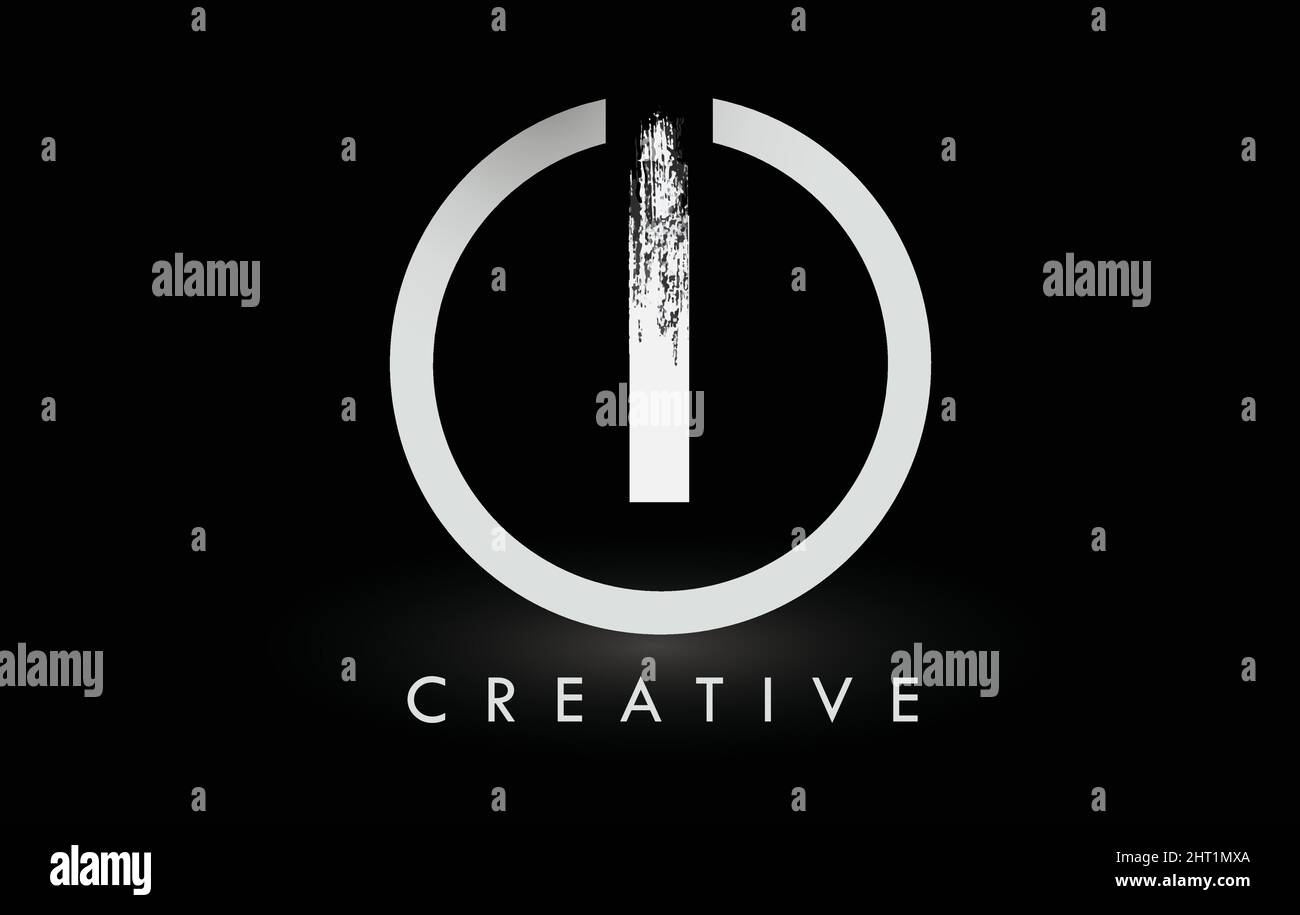 Black circle sign creative i letter hi-res stock photography and images ...