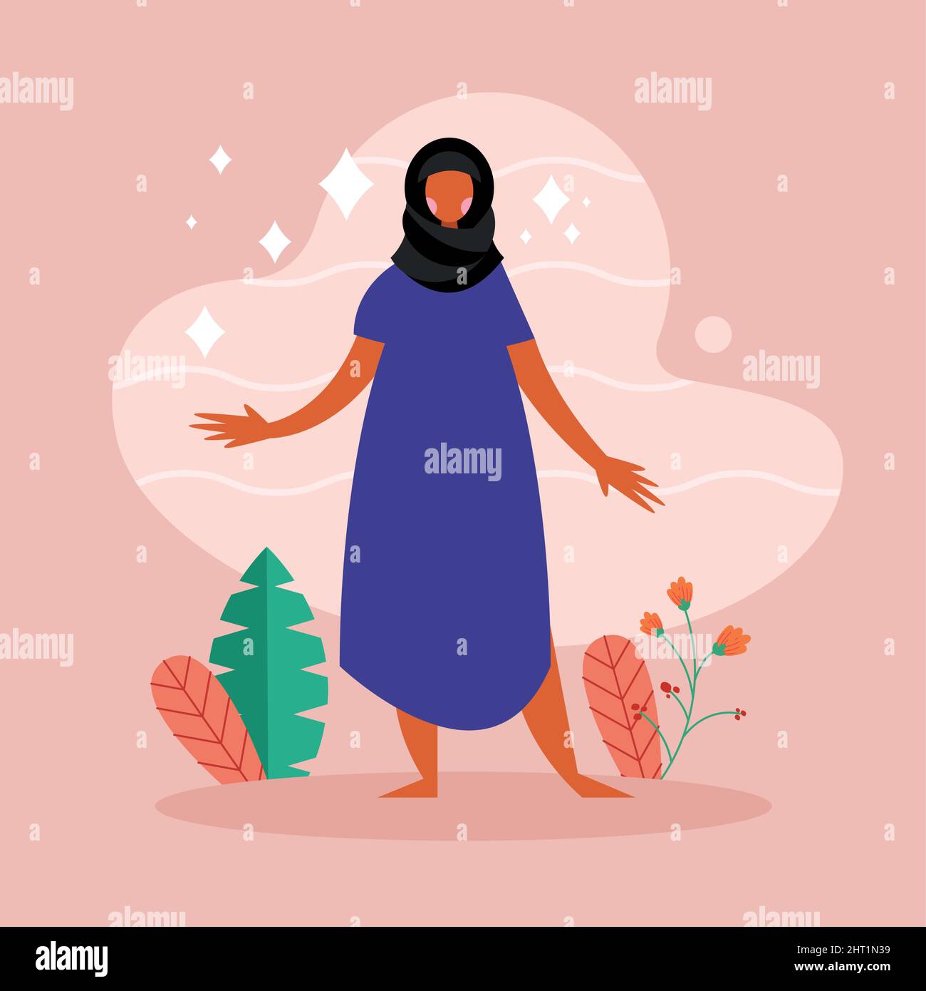arabian woman with hijab cartoon Stock Vector Image & Art - Alamy