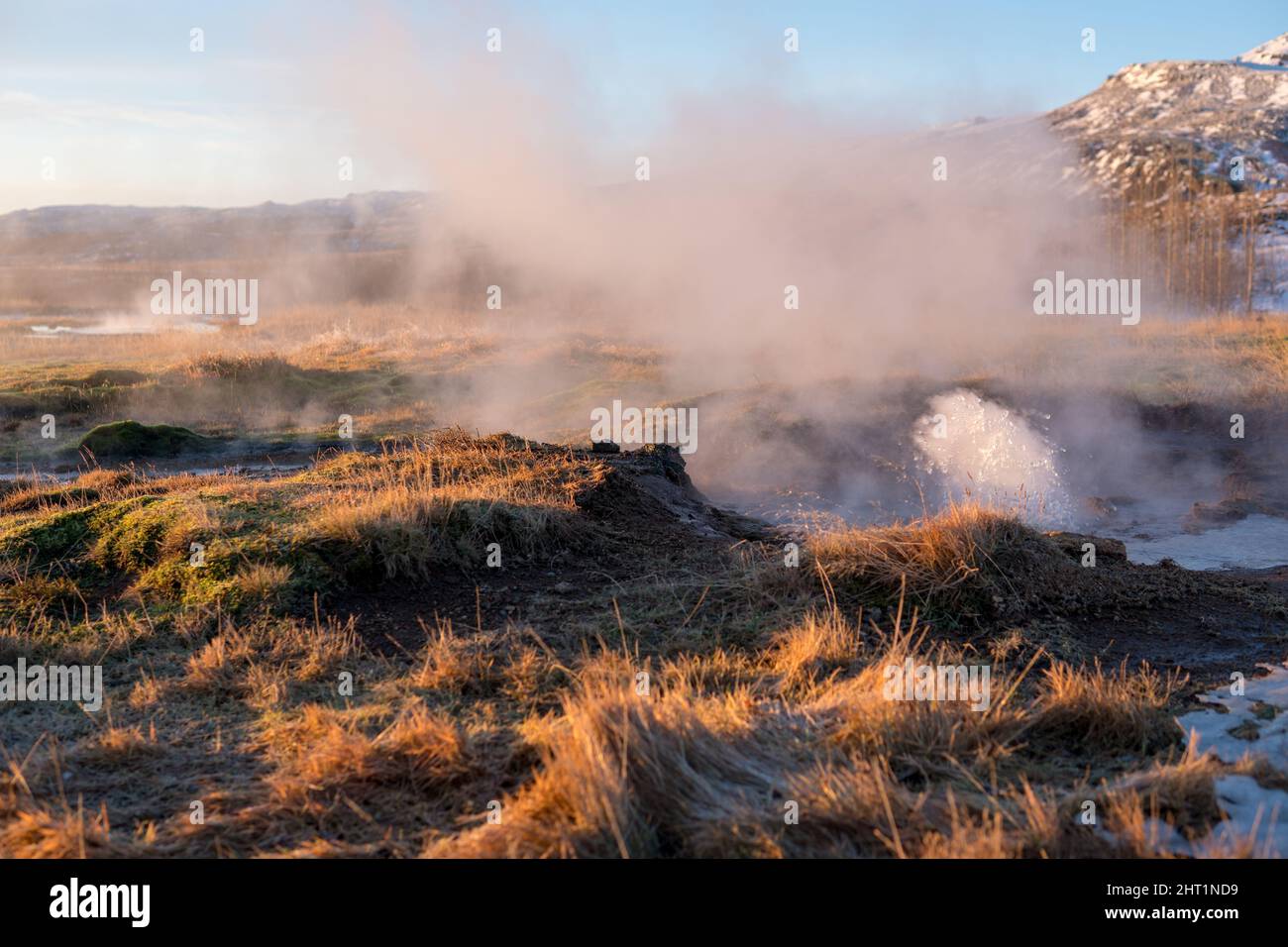 Beautiful landscape of natural geysers Stock Photo - Alamy