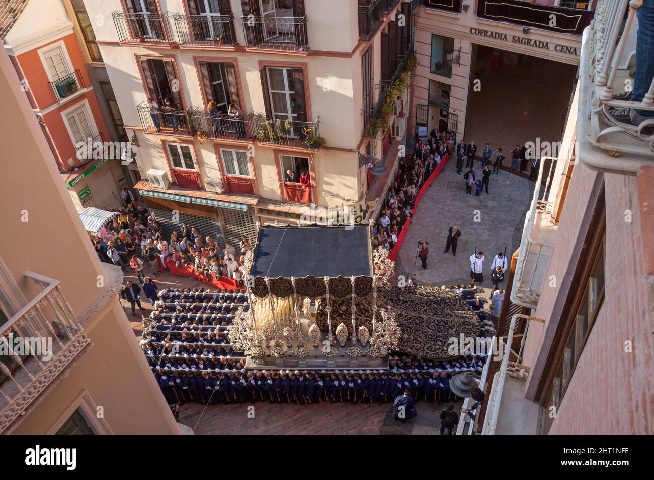 Procession of Sagrada Cena in Malaga holy week Stock Photo - Alamy