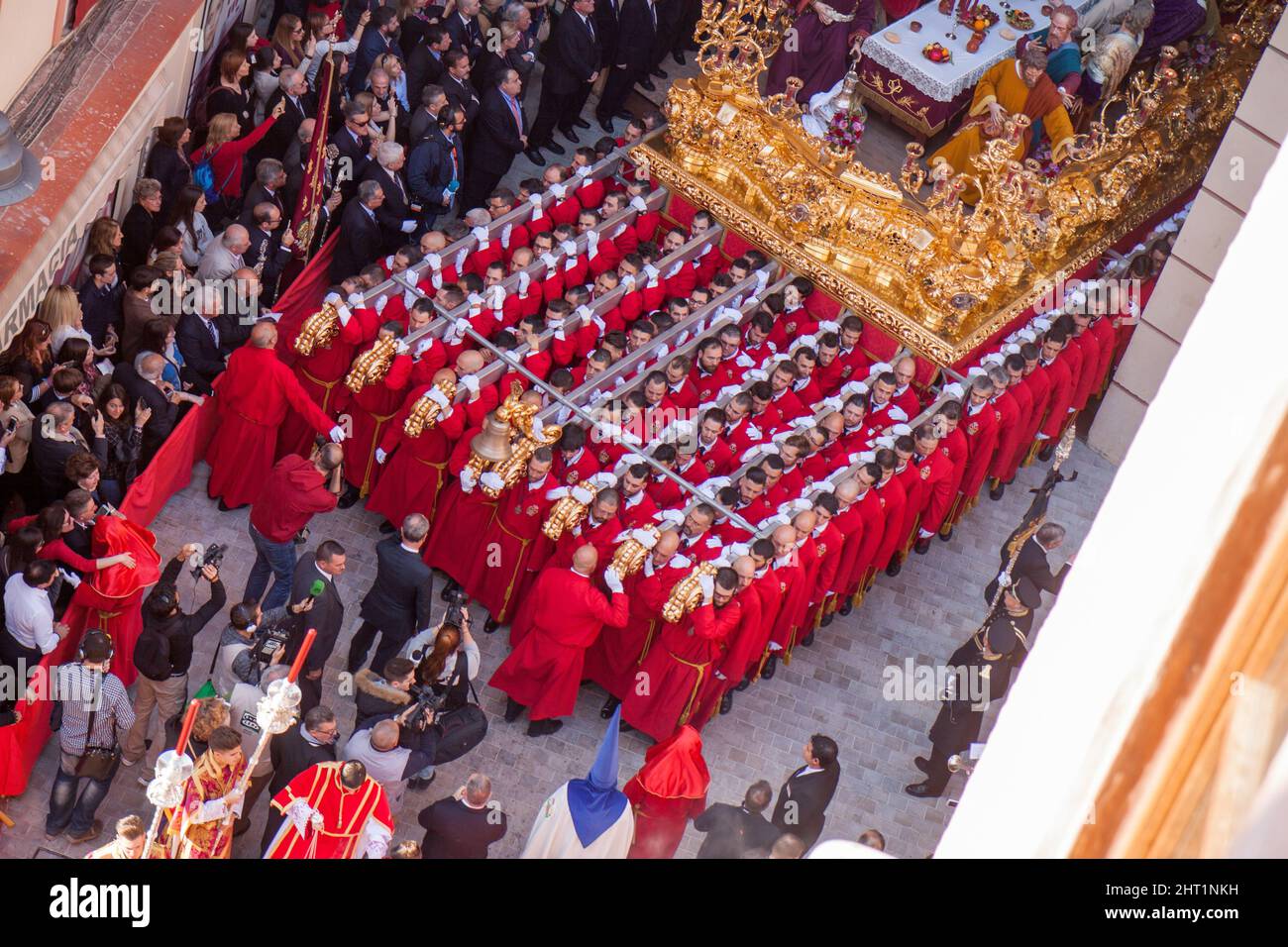 Procession of Sagrada Cena in Malaga holy week Stock Photo - Alamy