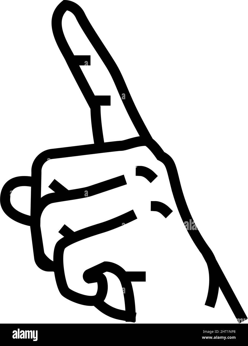 attention hand gesture line icon vector illustration Stock Vector Image ...