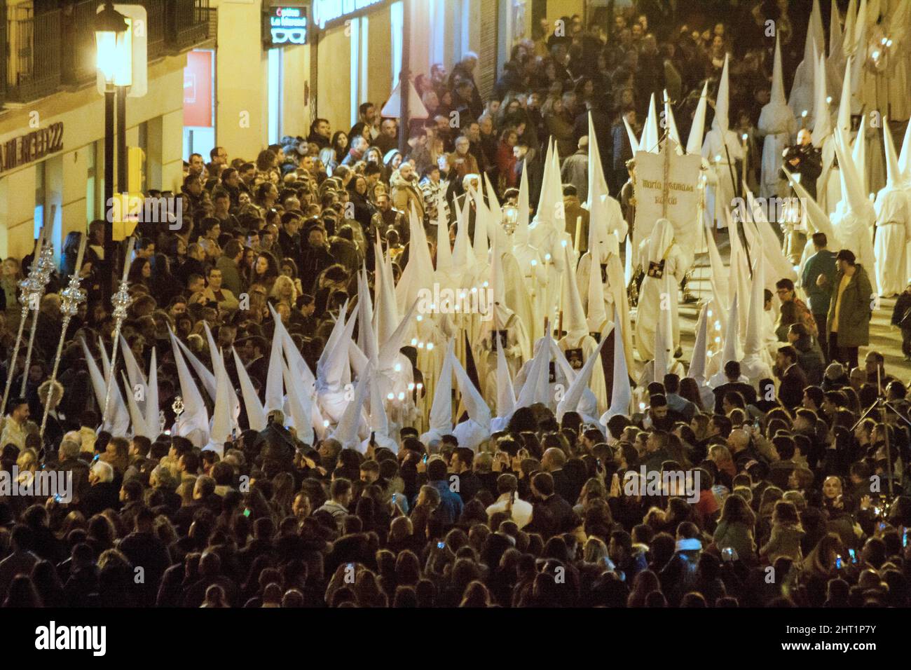 Rocio holy week procession at night Stock Photo - Alamy