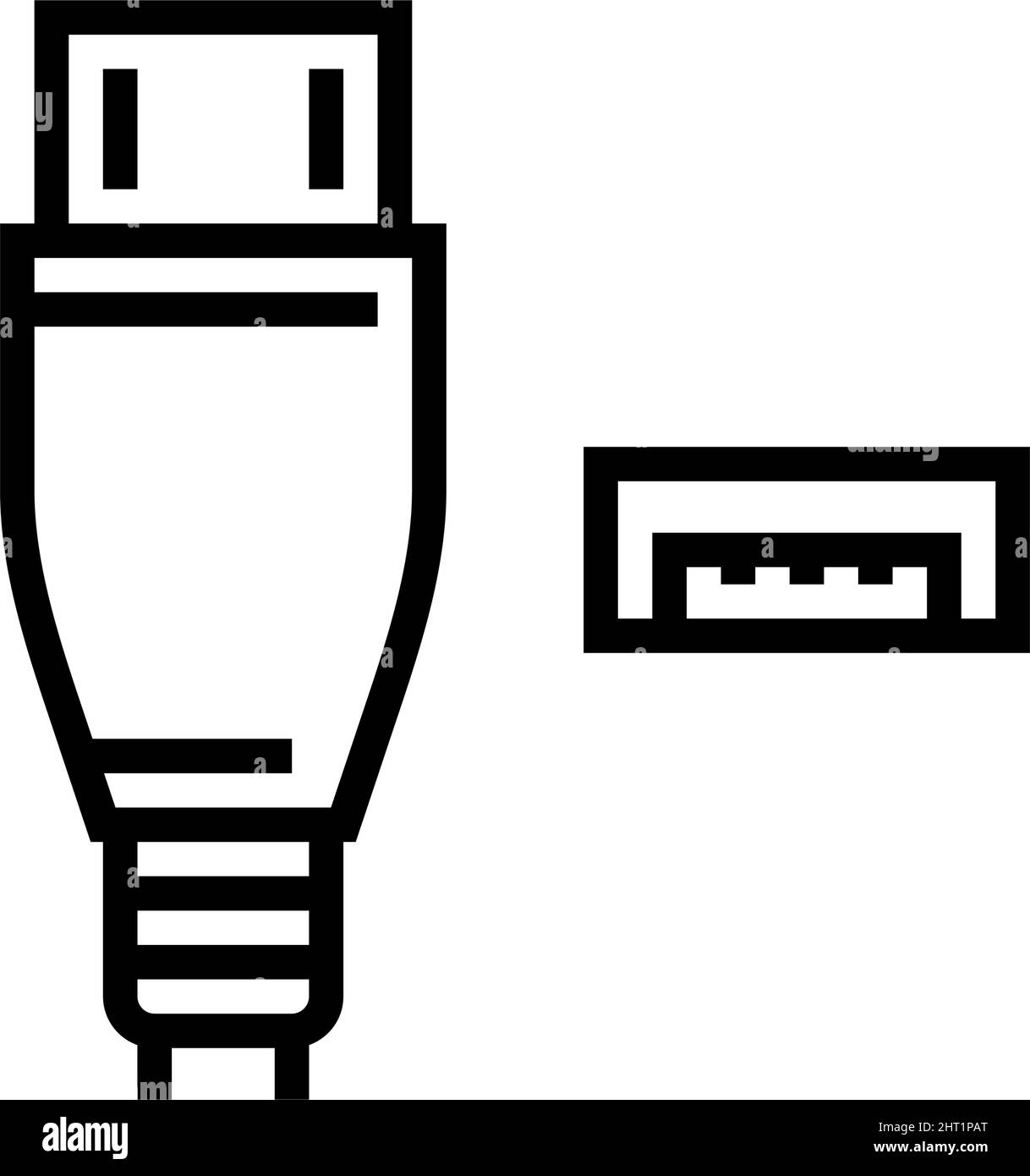 usb micro a line icon vector illustration Stock Vector Image & Art - Alamy