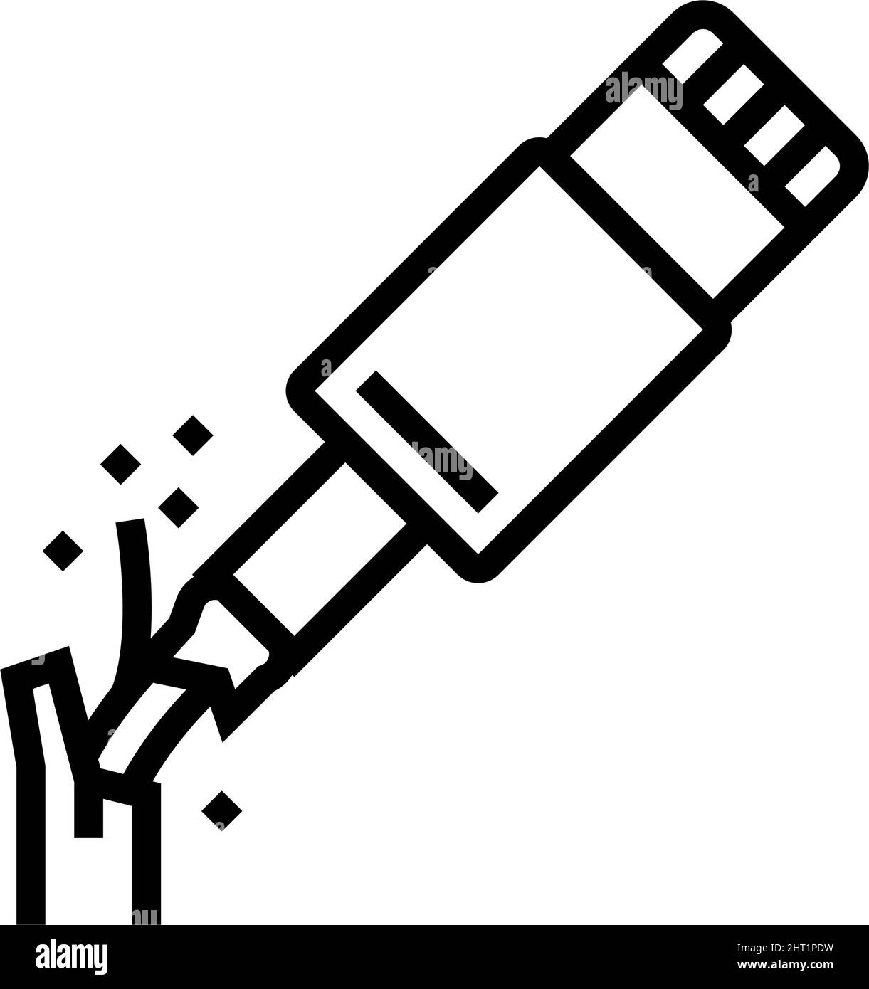 broken cable charger line icon vector illustration Stock Vector Image ...