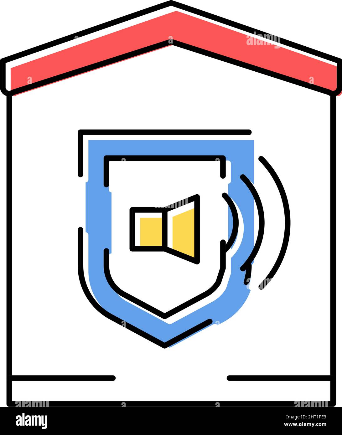 house sound signalization color icon vector isolated illustration Stock ...