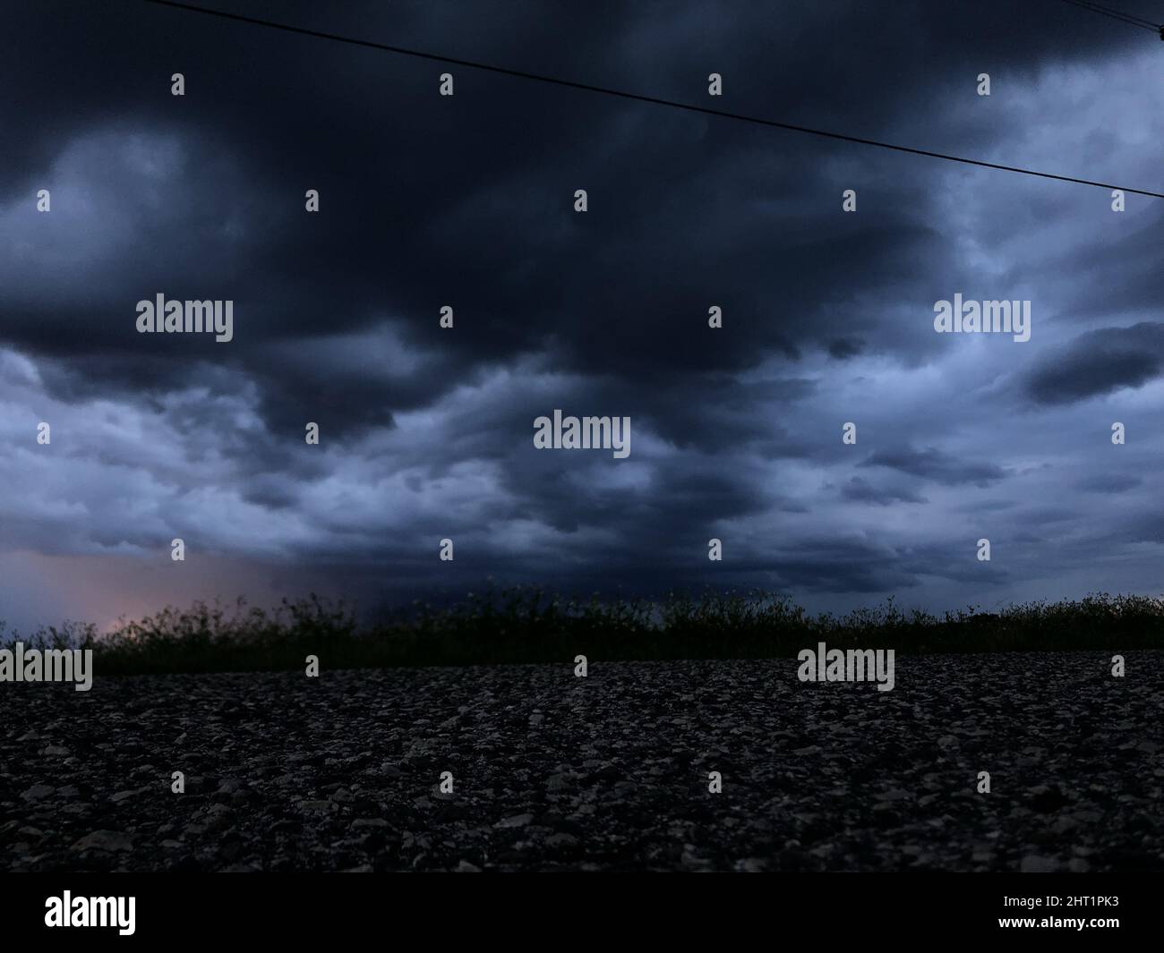 Gloomy landscape with the dark cloudy sky Stock Photo - Alamy
