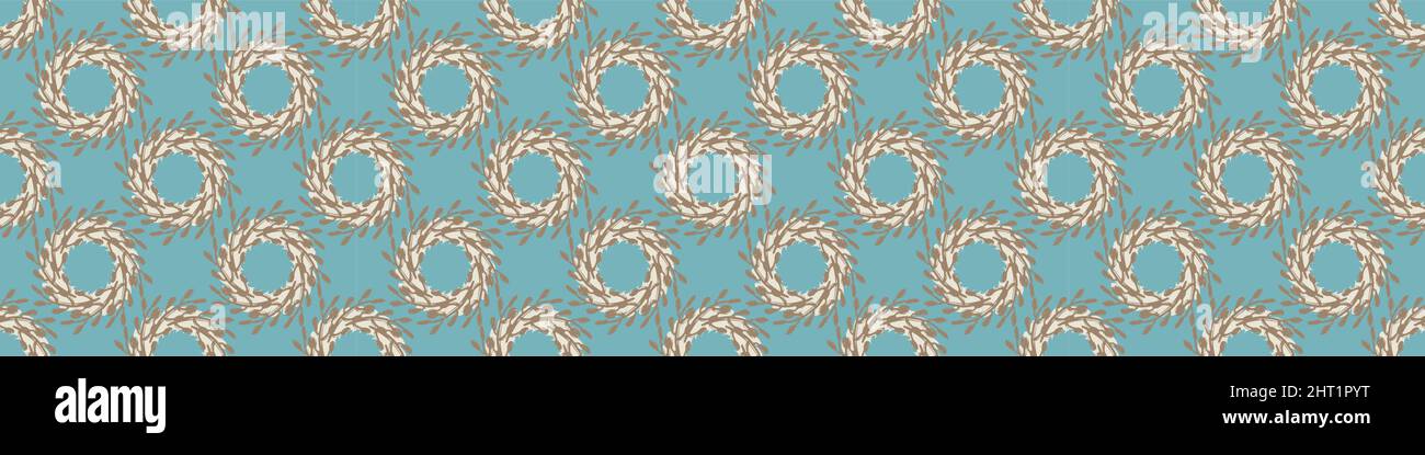 Gender neutral foliage seamless vector border. Simple whimsical ...