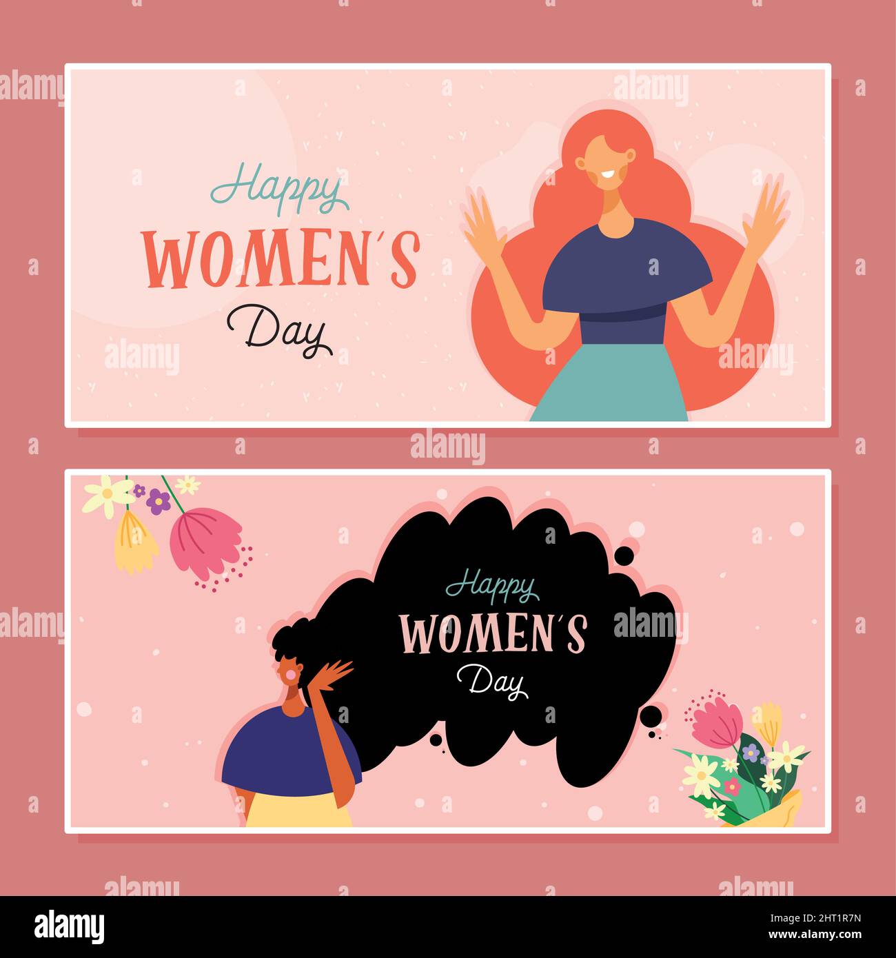 Happy womens day banners Stock Vector Images - Alamy