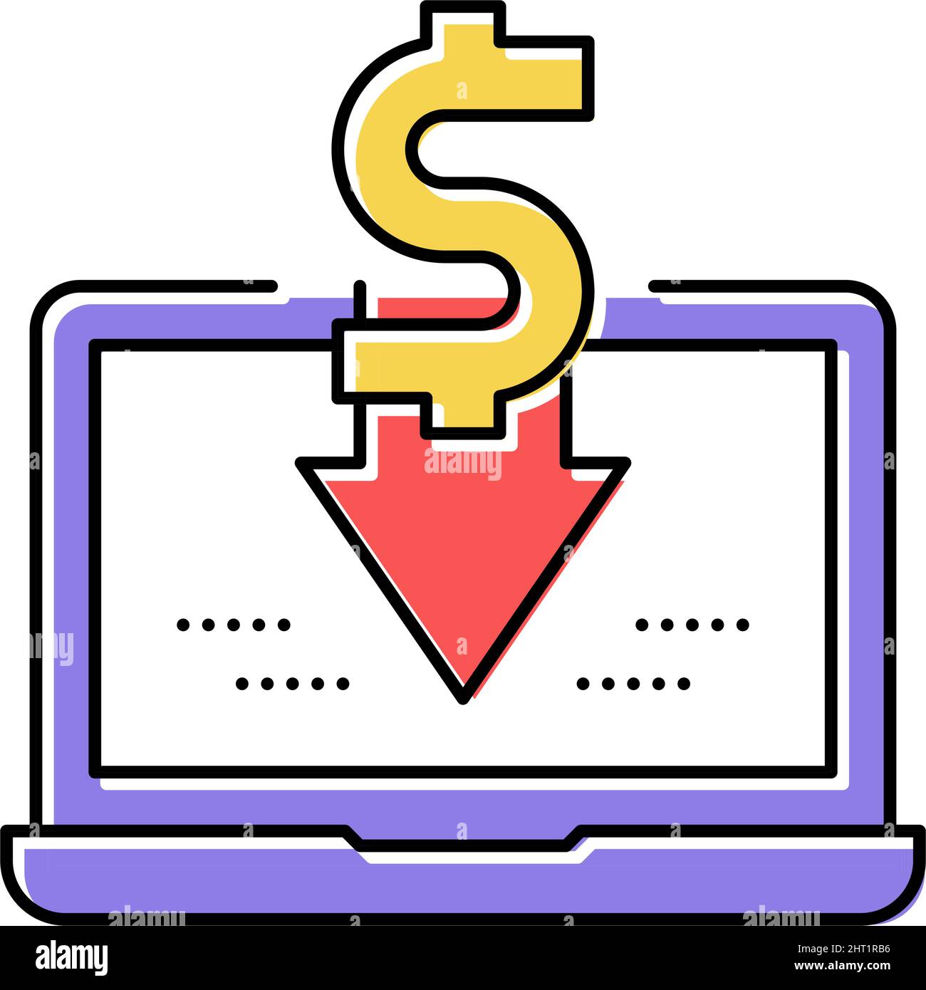 economic info laptop color icon vector illustration Stock Vector Image ...