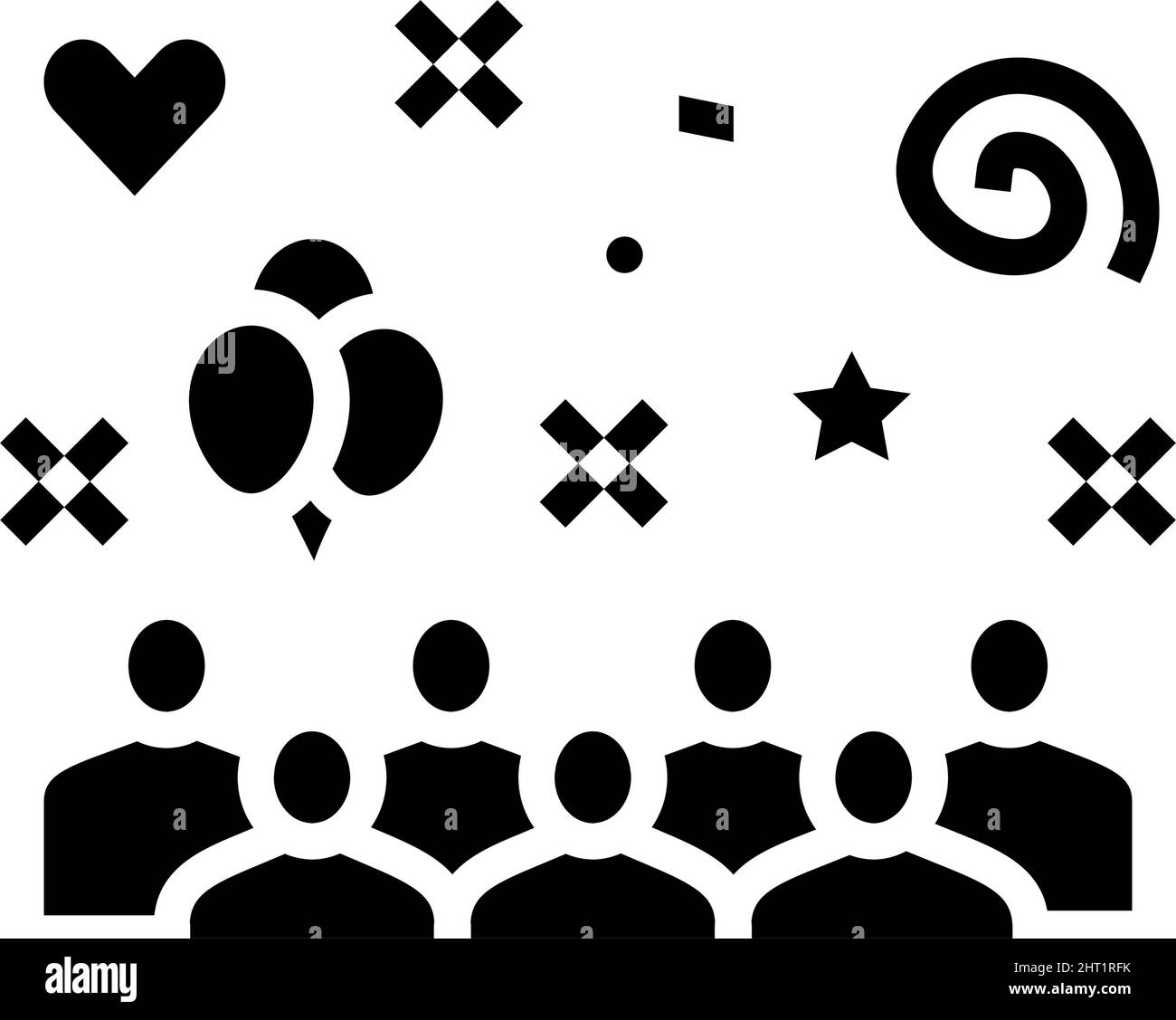 entertainment in amusement park glyph icon vector illustration Stock ...