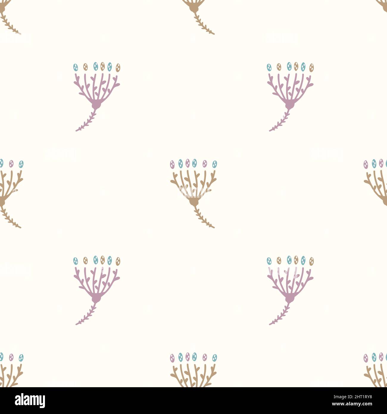 Gender neutral sprigged foliage seamless vector background. Simple ...