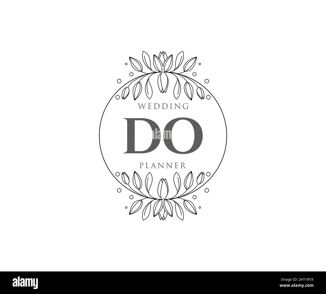 DO Initials letter Wedding monogram logos collection, hand drawn modern ...