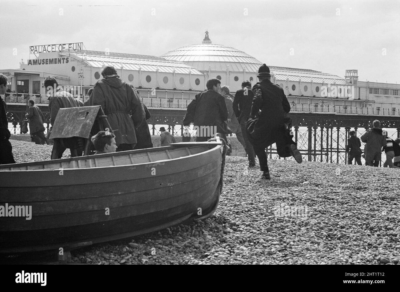 Mods and rockers fight 1960s Black and White Stock Photos & Images - Alamy