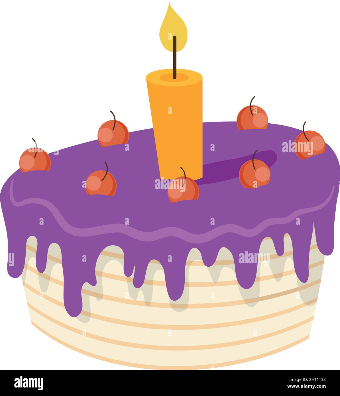 birthday sweet cake and candle Stock Vector Image & Art - Alamy