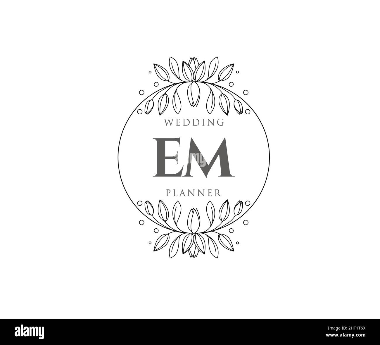 EM Initials letter Wedding monogram logos collection, hand drawn modern ...