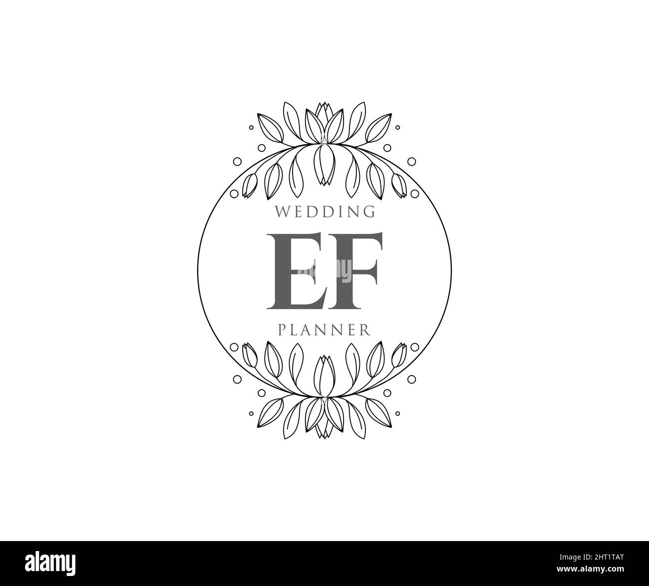 EF Initials letter Wedding monogram logos collection, hand drawn modern ...