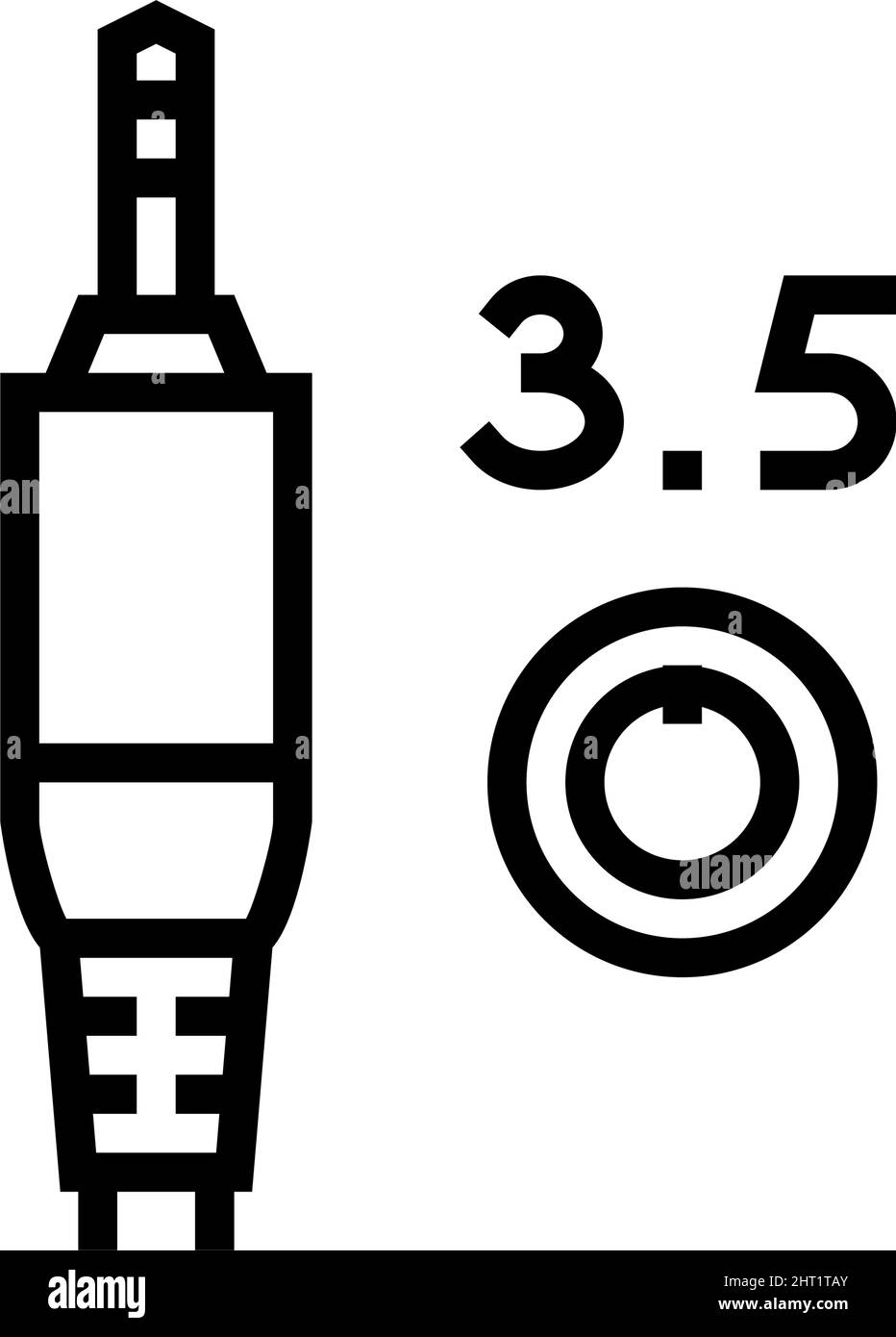 mini jack 3.5 line icon vector illustration Stock Vector Image & Art ...