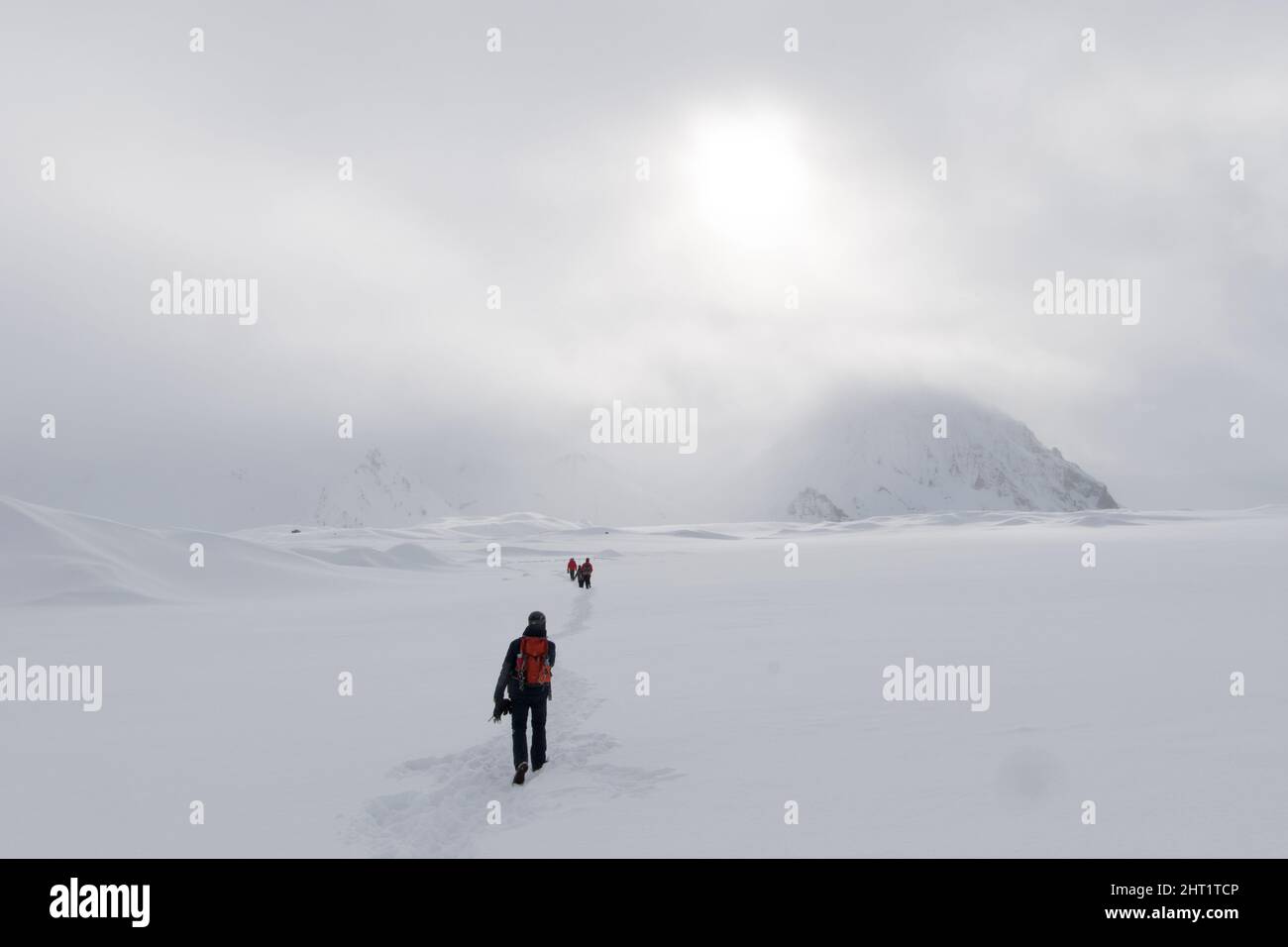 Closeup of people walking on a sno Stock Photo - Alamy