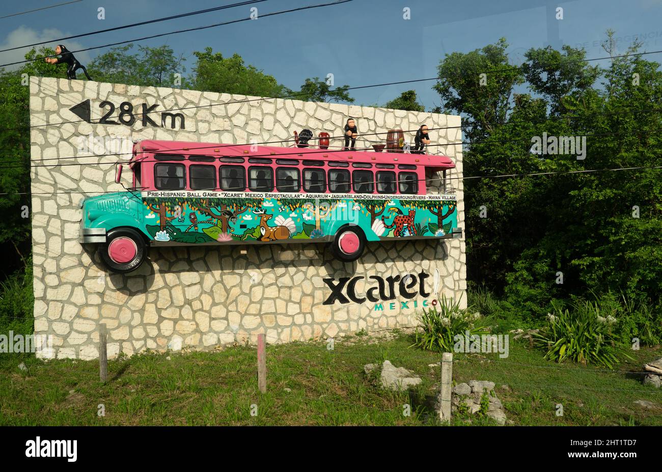 Cancun, Mexico - September 13, 2021: Xcaret theme park sign on big ...