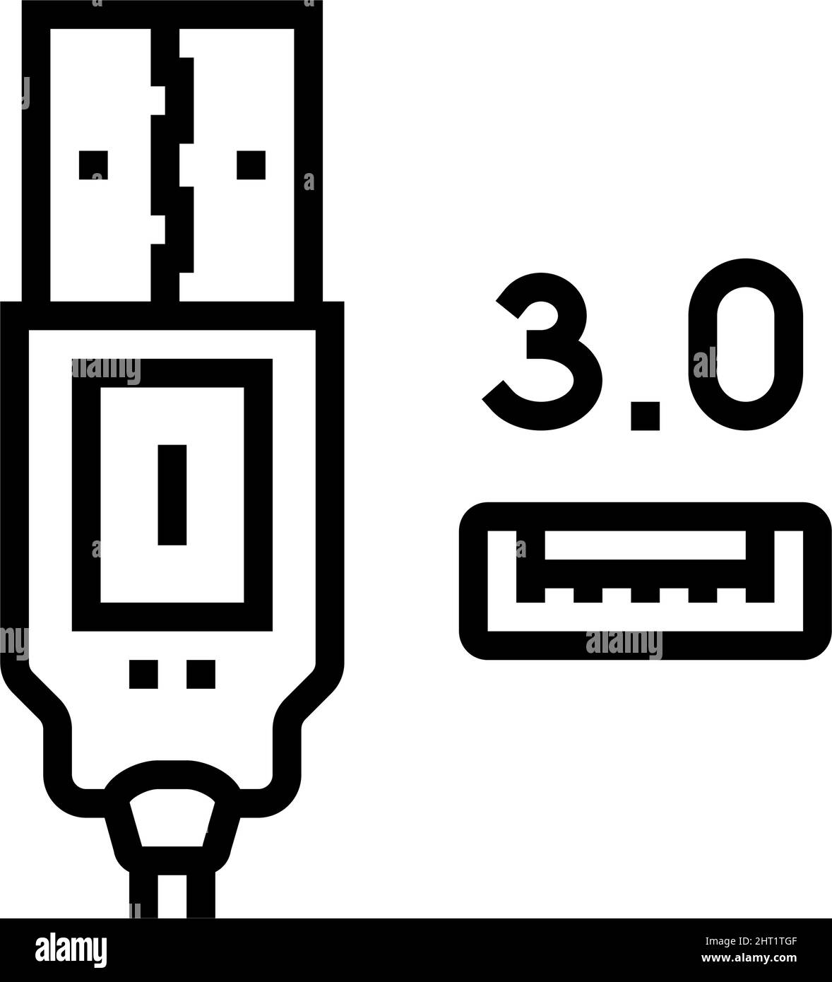 usb 3.0 line icon vector illustration Stock Vector Image & Art - Alamy