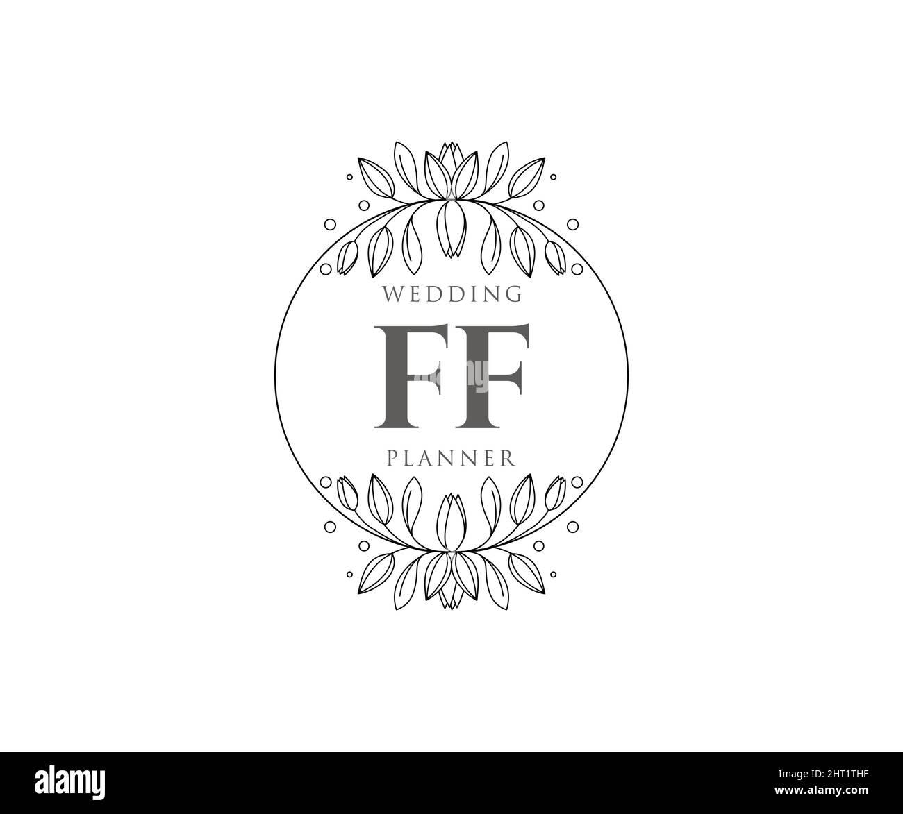 FF Initials letter Wedding monogram logos collection, hand drawn modern ...