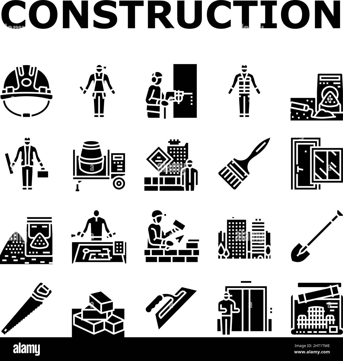 Construction Building And Repair Icons Set Vector Stock Vector Image ...