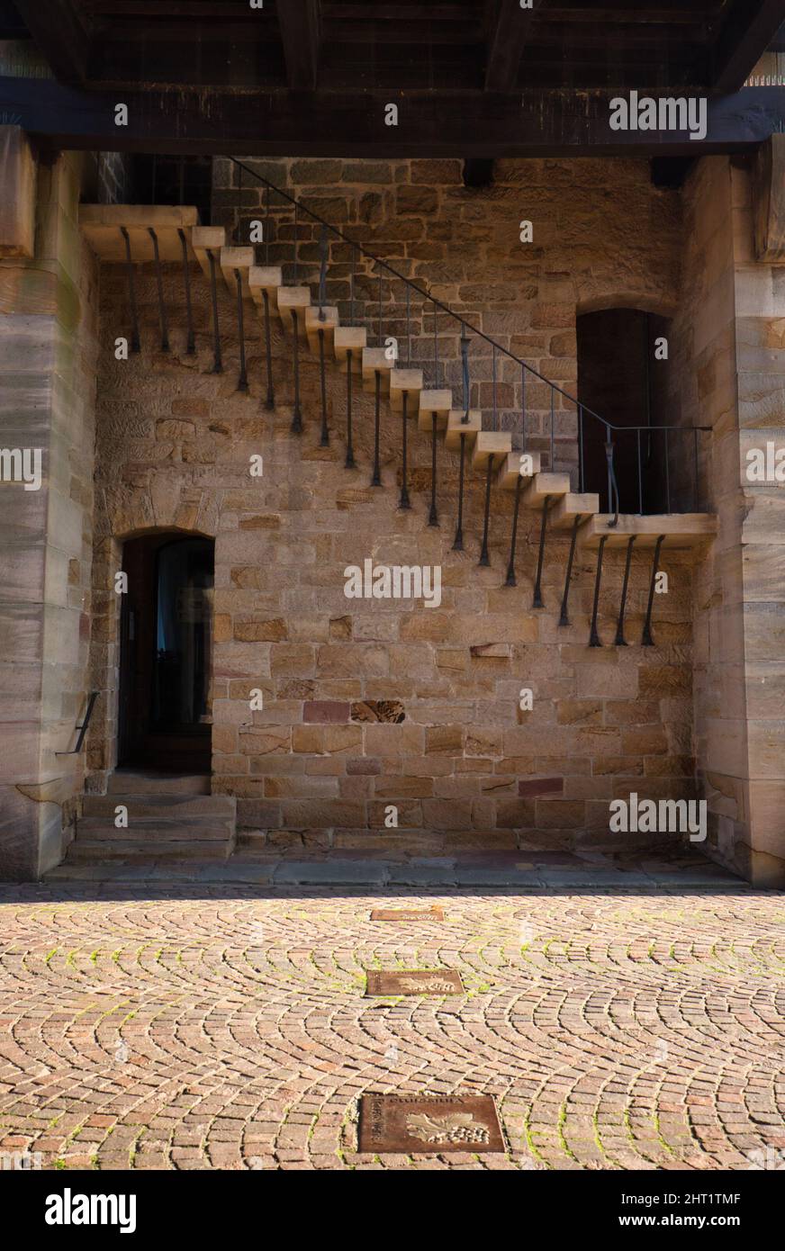 Doors and stairs on the Deutsches Weintor (German Wine Gate ...